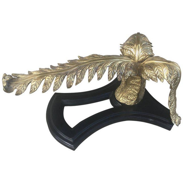 Vintage Brass Palm Tree Coffee Cocktail Table | Chairish