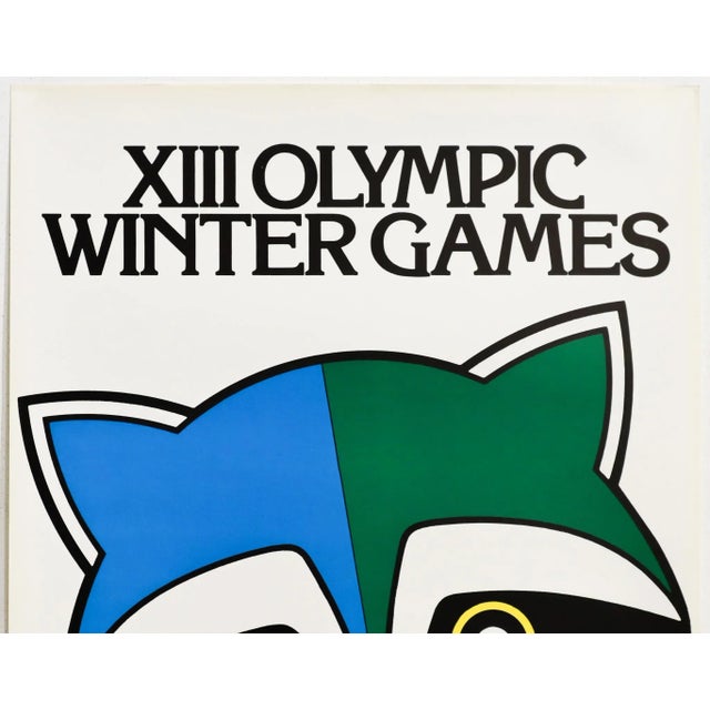 1980 Original Vintage Lake Placid Winter Olympics Poster, Raccoon ...