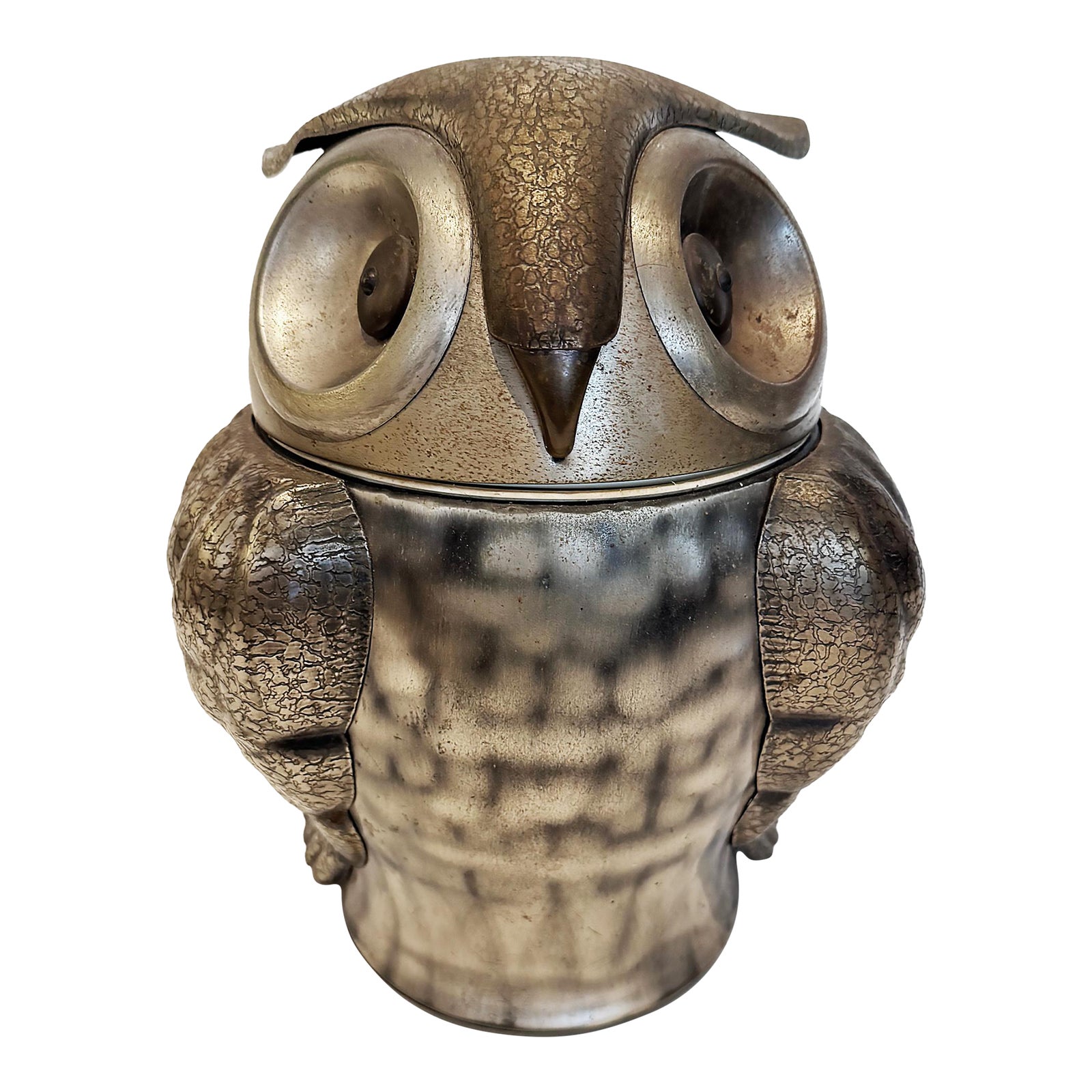 1960s Seymour Mann Pewtertone Olde Tankardware Owl Ice Bucket From ...