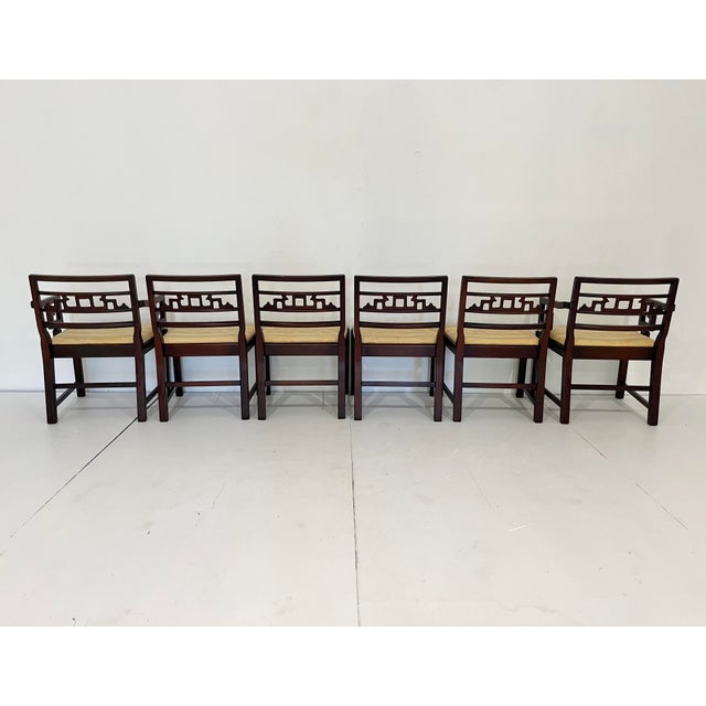 Mid Century Baker Furniture Chinoiserie Greek Key Dining Chairs- Set of ...