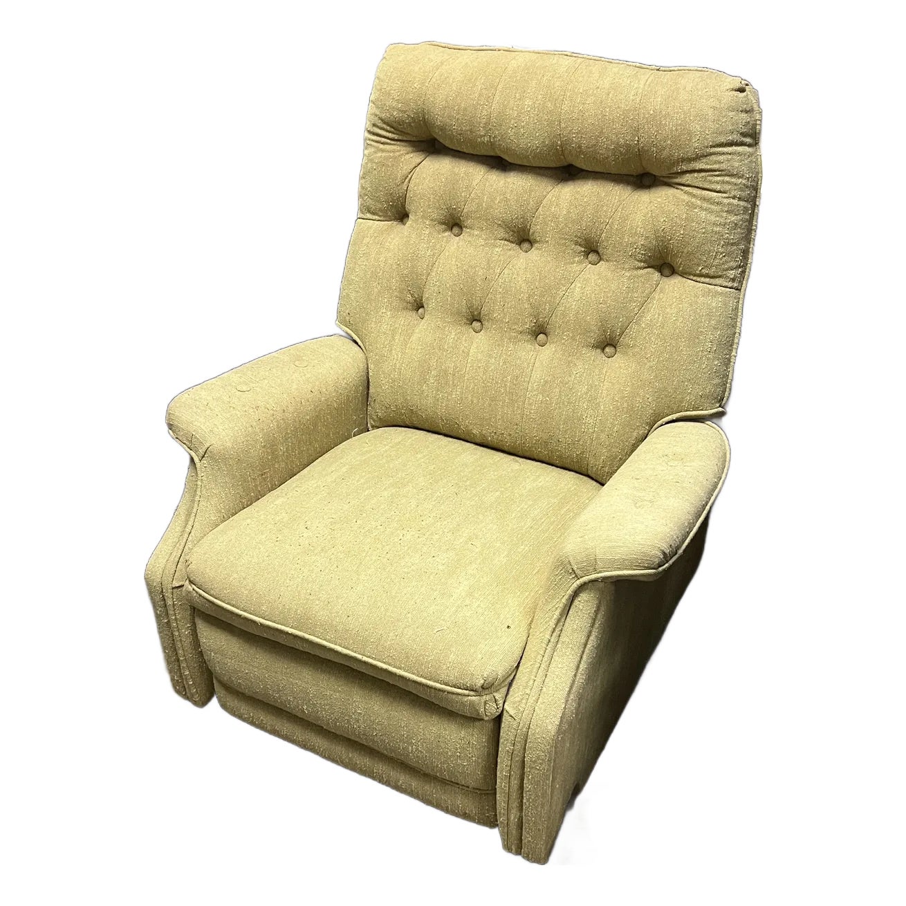 1970s Yellow Gold Recliner Boho Vintage Mid-Century Modern | Chairish