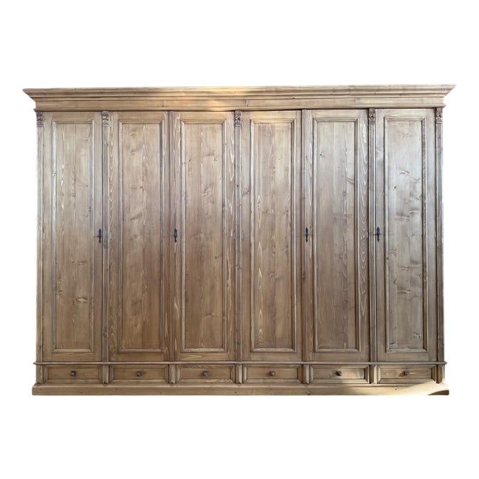 Farmhouse Wardrobe in Pine | Chairish