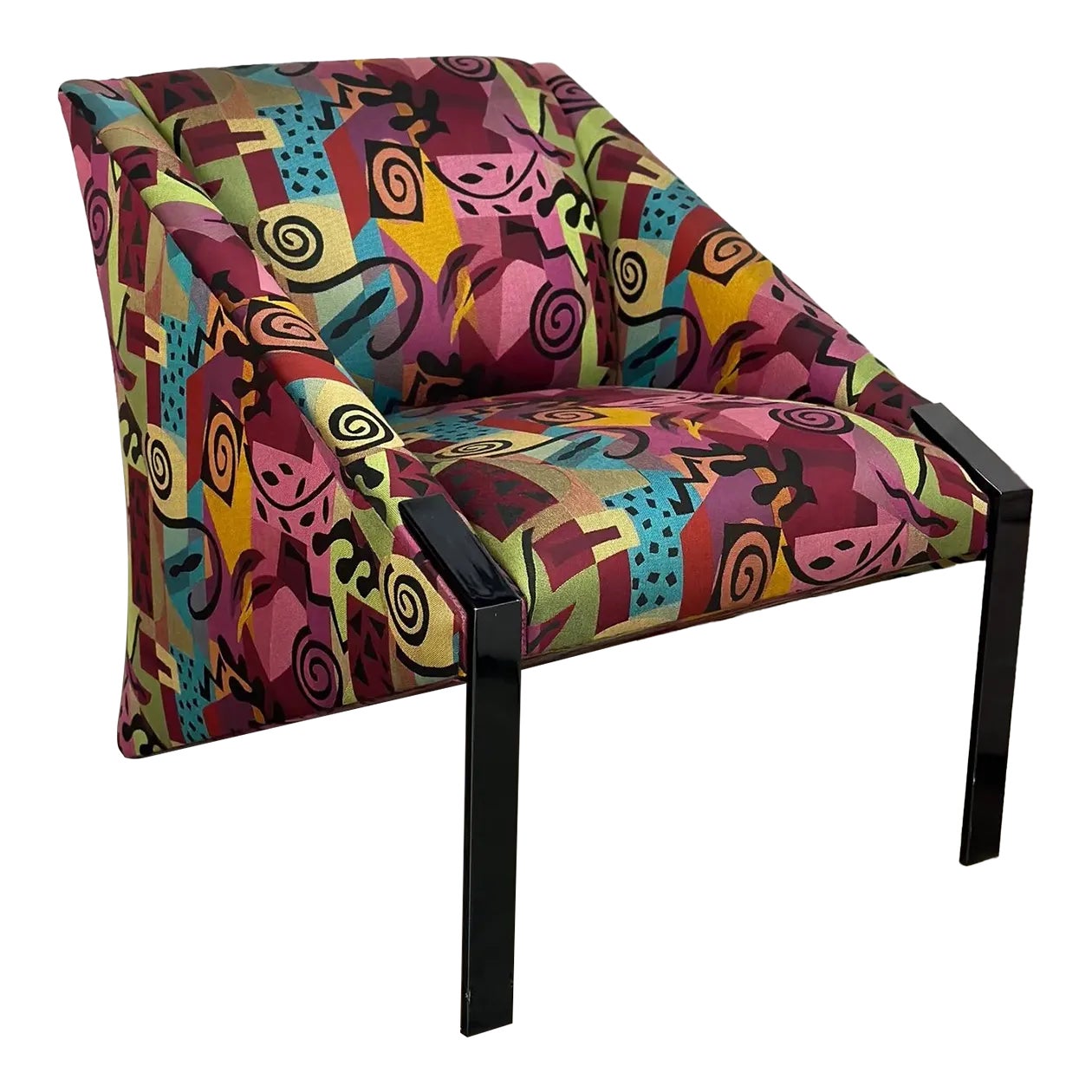 1990s Post Modern Angular Lounge Chair | Chairish