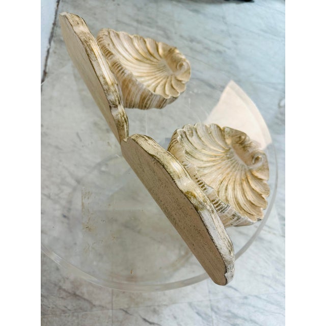 Vintage Coastal Shell Wall Shelves, a Pair | Chairish