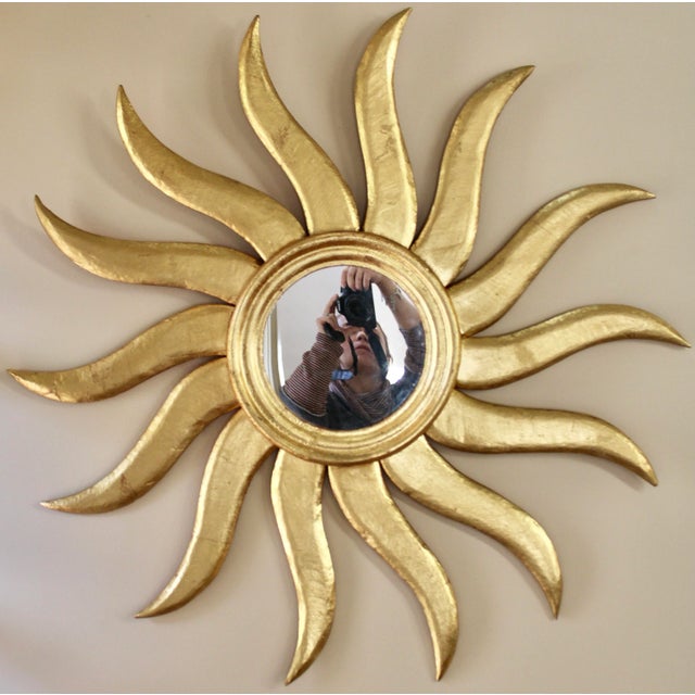 Extra Large Mid Century French Sunburst Mirror | Chairish