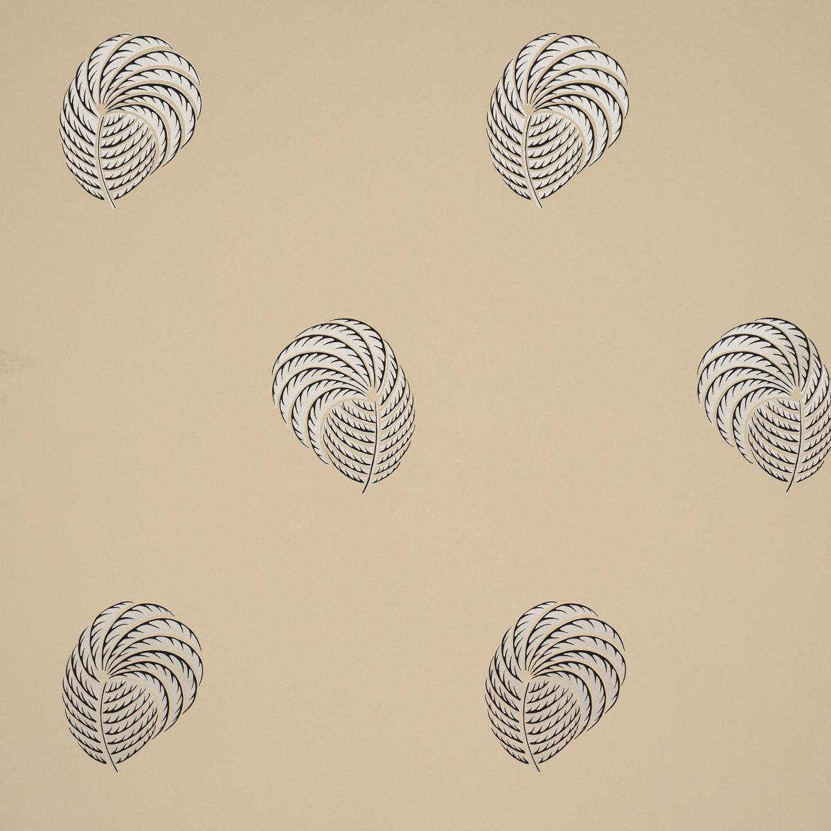 SAMPLE - Schumacher Royal Plume Wallpaper In Tan | Chairish