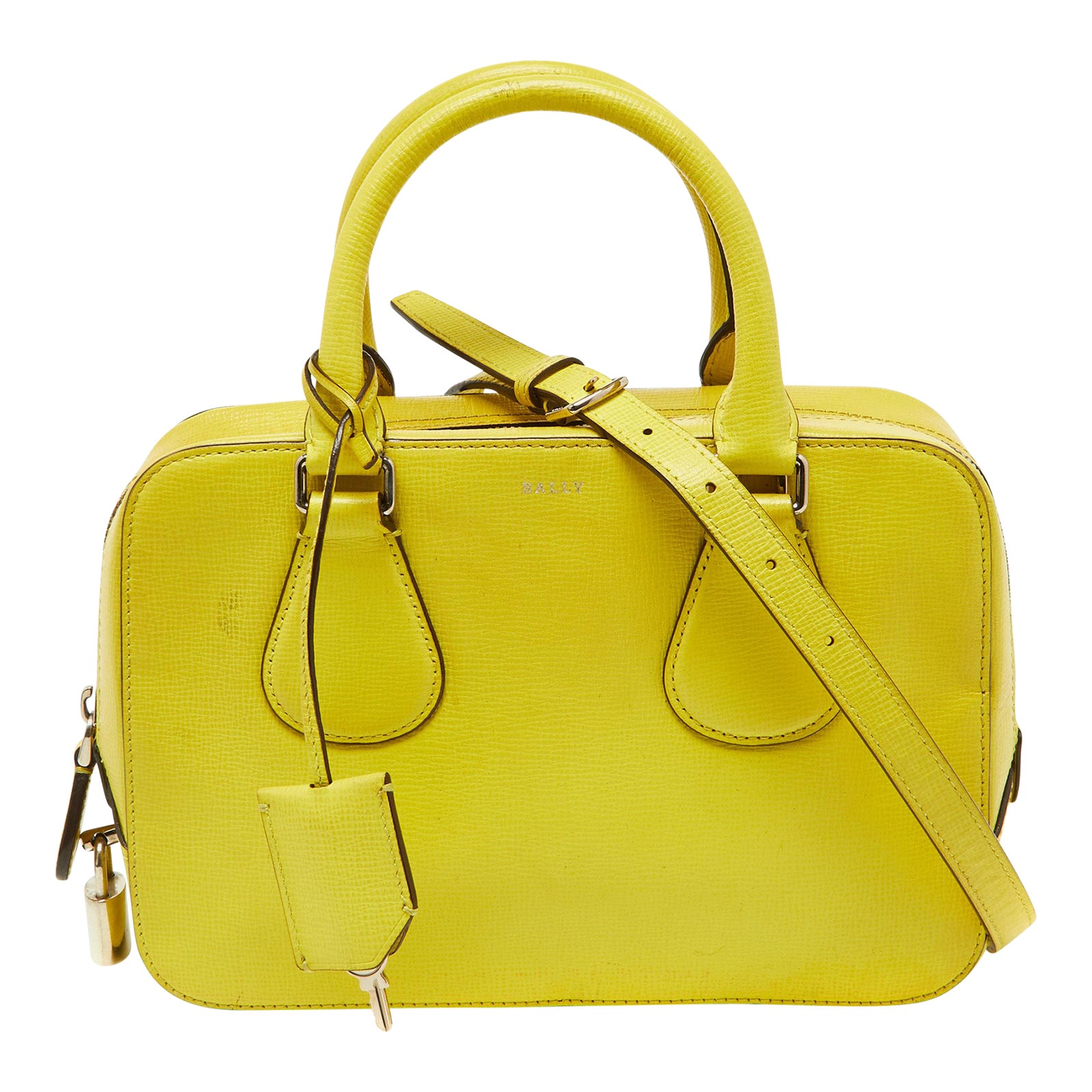 Bally Yellow Leather Camera Crossbody Bag | Chairish