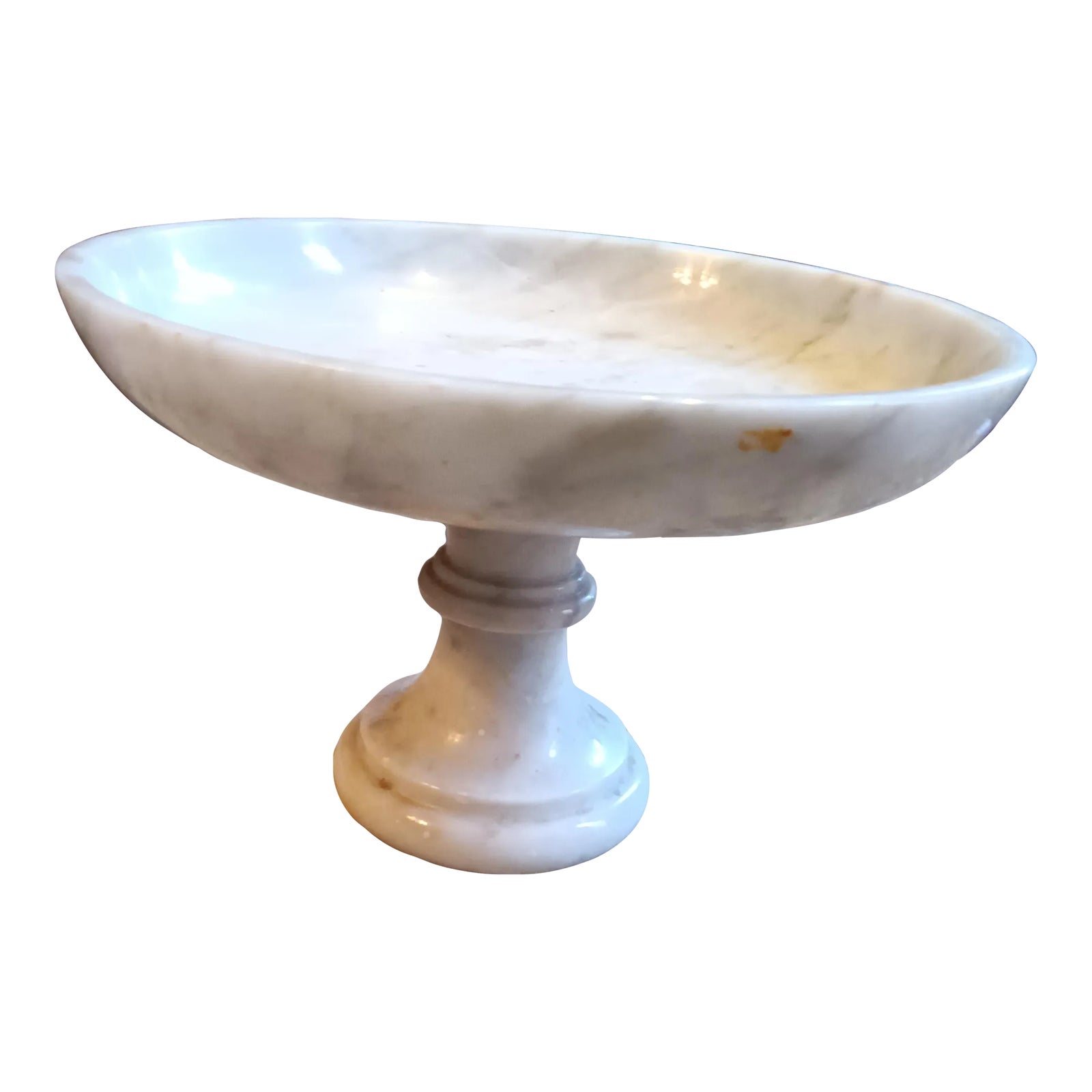 Vintage Italian Marble Compote Pedestal Bowl | Chairish