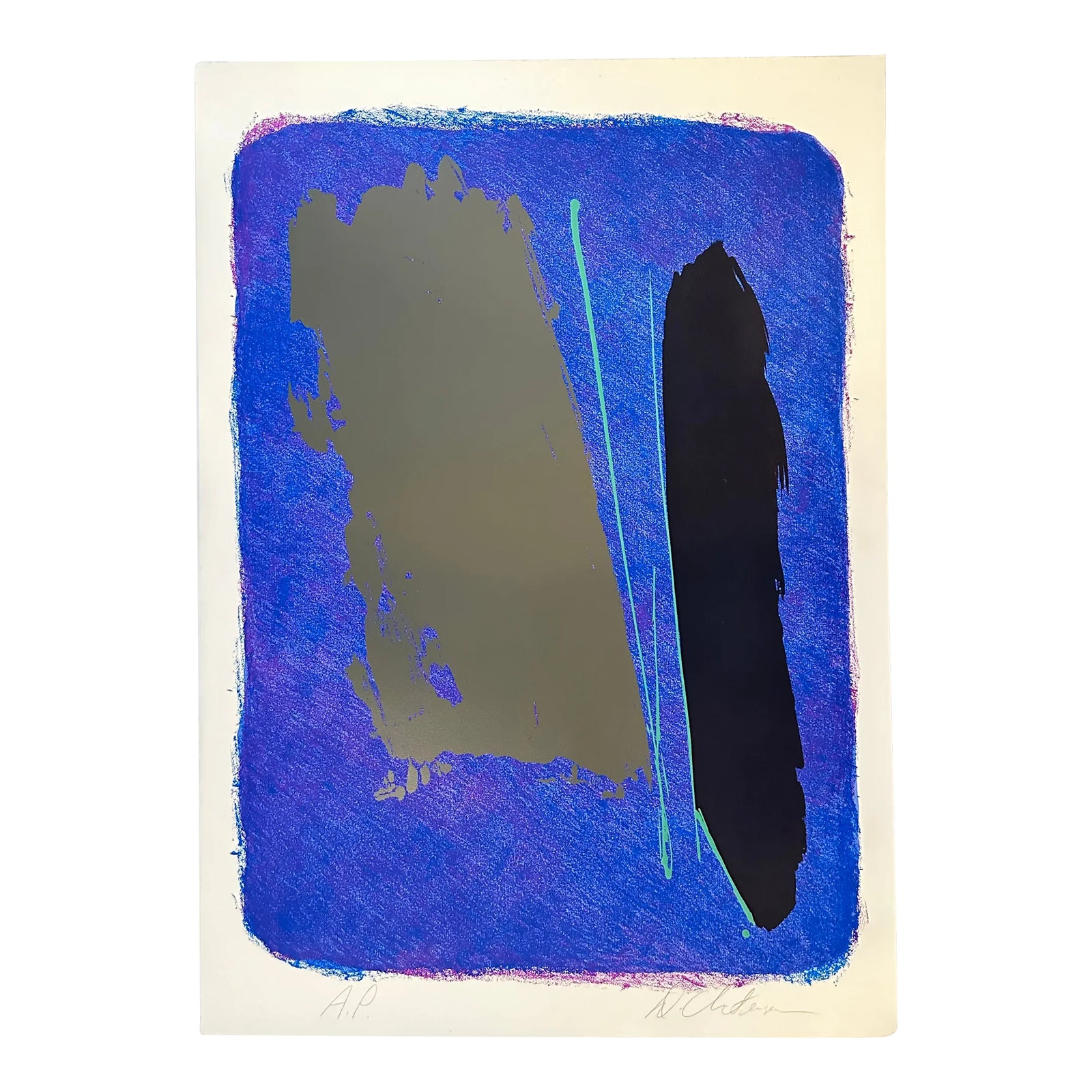 Dan Christensen "Blue Rancho" Original Serigraph Print 1981 | Chairish