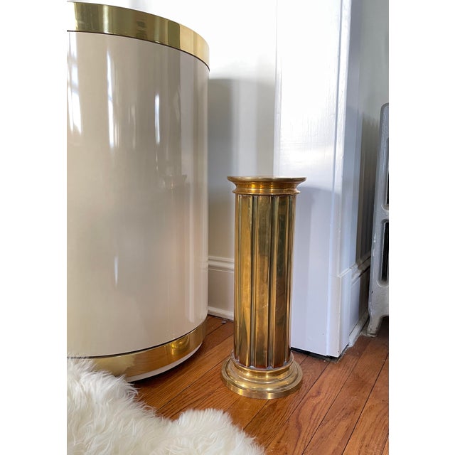 Neoclassical Brass Pedestal Doric Order Column | Chairish