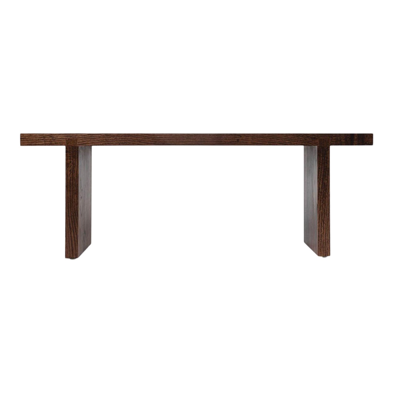 Entryway Bench in Solid Oak - Asian Style Wood Bench - Dark Oak Wood ...