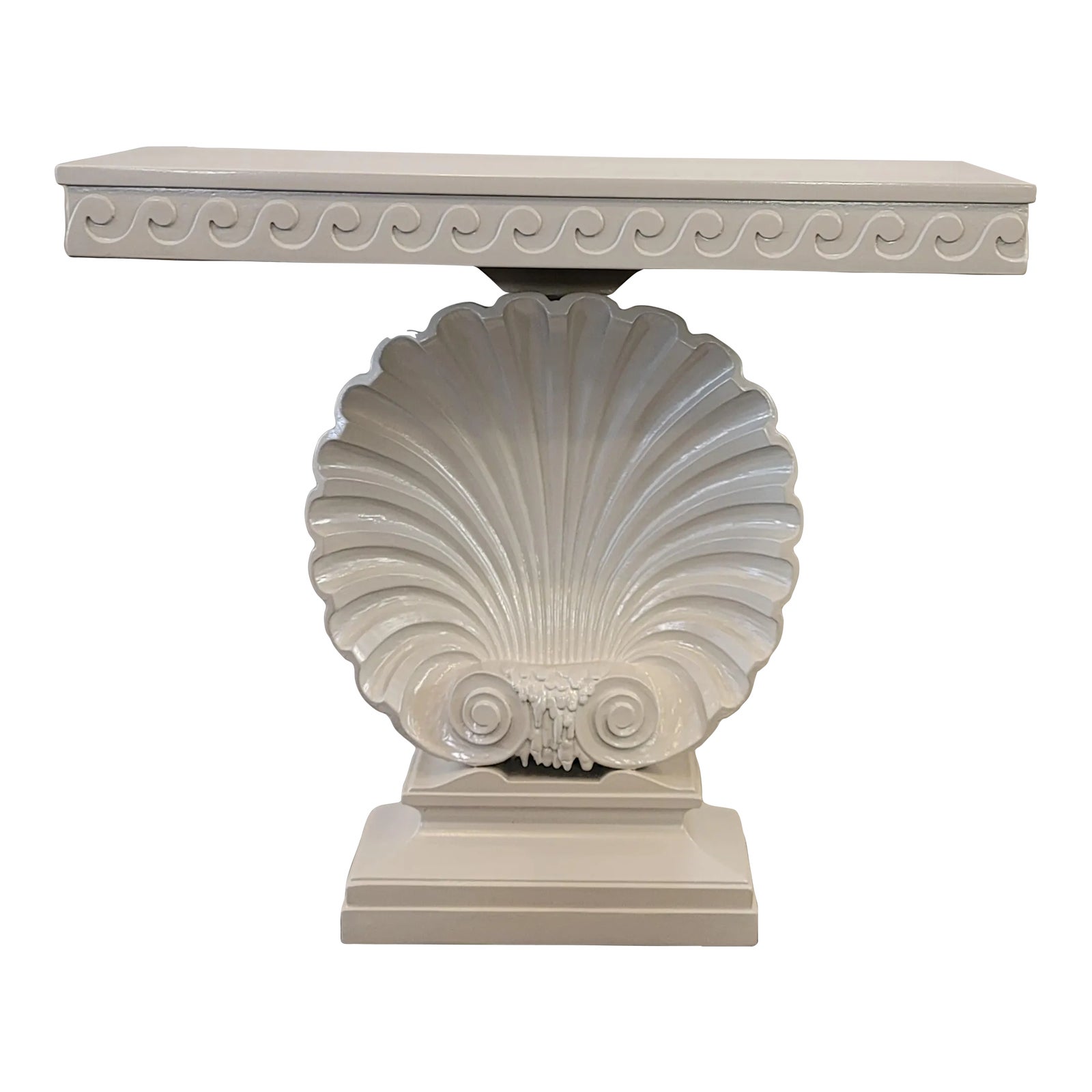 1940s Dunbar Edward Wormley Shell Table White | Chairish