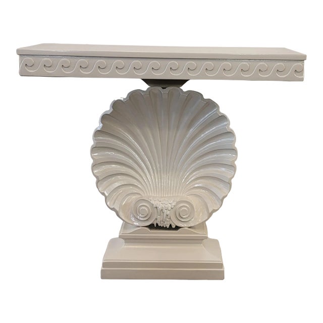 1940s Dunbar Edward Wormley Shell Table White | Chairish