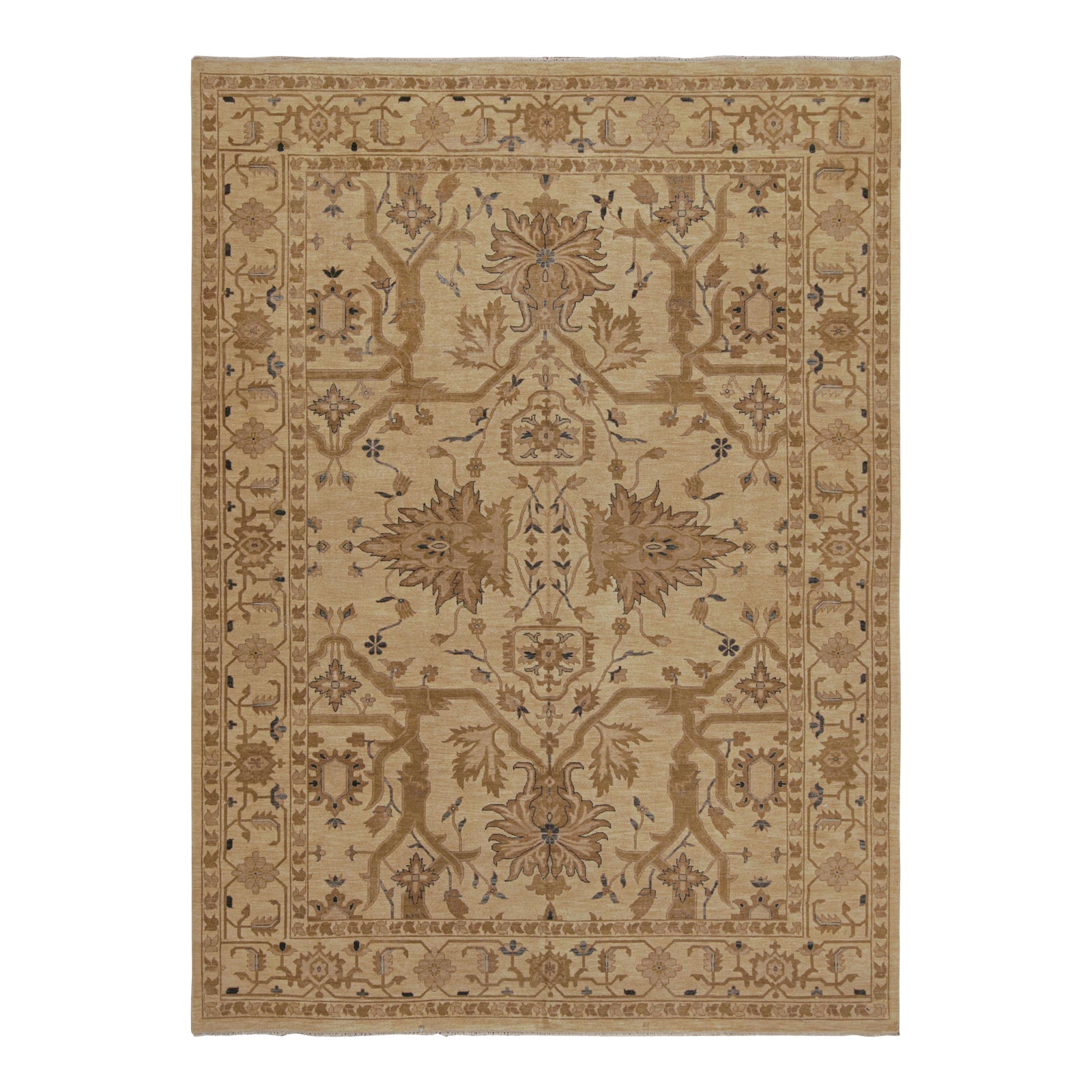 Sultanabad Antique Style Rug in Beige-Brown, Gray Floral Pattern by Rug ...