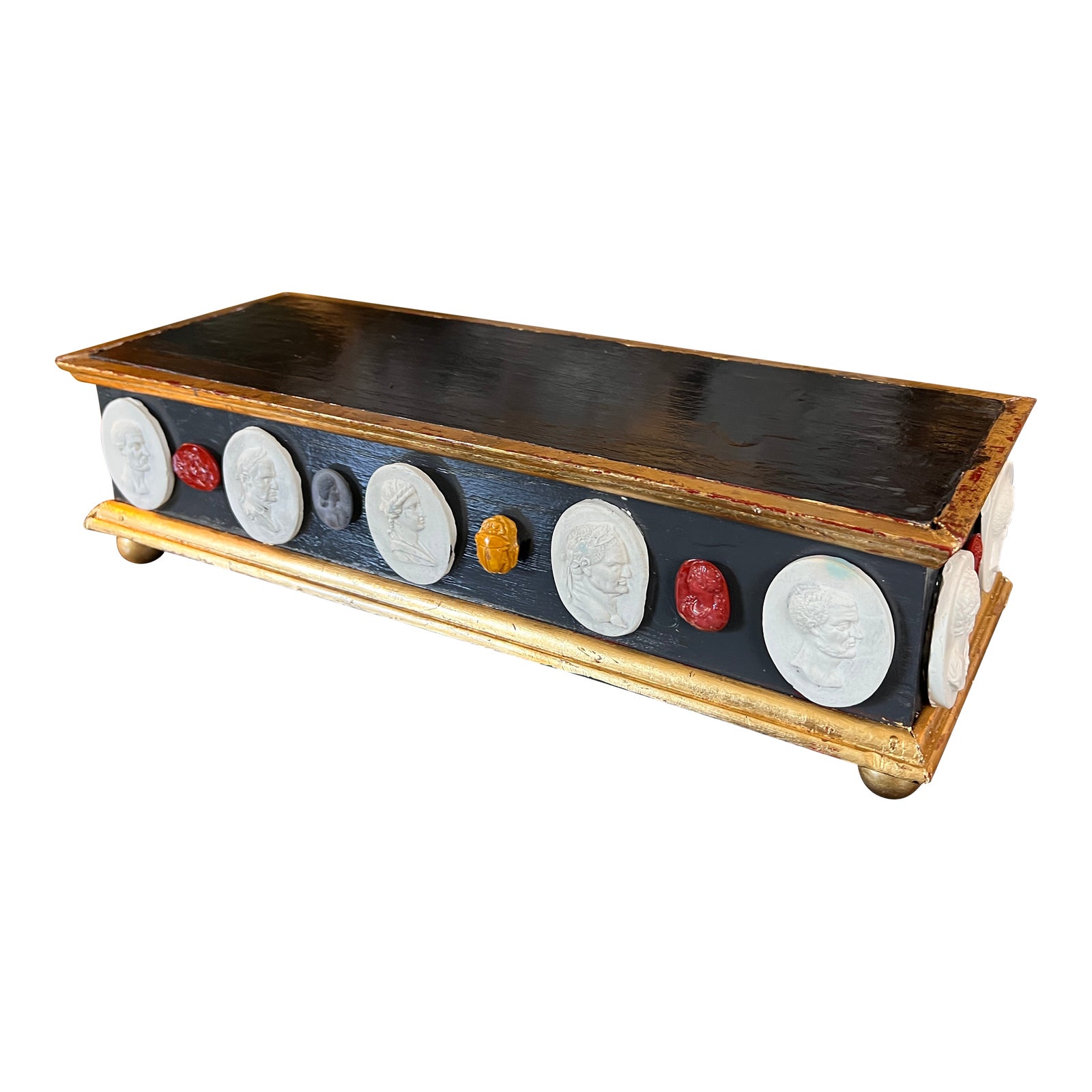 Grand Tour Revival "Medici" Wood Table Pedestal With Multicolor Casts ...