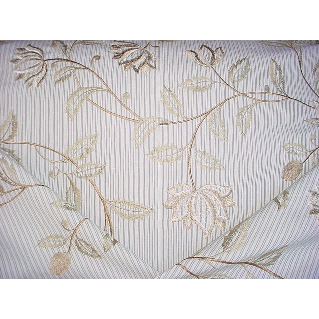 Brunschwig Fils Downham Sand Aqua Jacobean Floral Upholstery Fabric ...