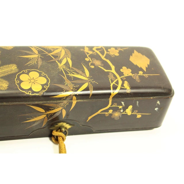 Antique Meiji Presentation Letter Fubako Box in Gilt Lacquer With ...
