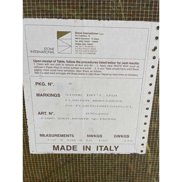 Italian Postmodern Piana Duch Rosata Marble Table. | Chairish