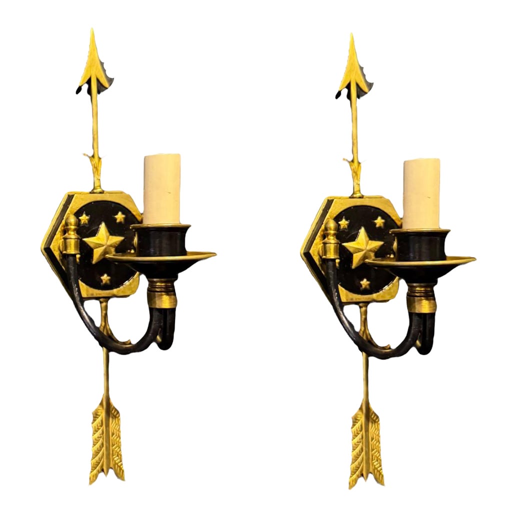 1910 Federal Style One Light Sconces Arrows - a Pair | Chairish