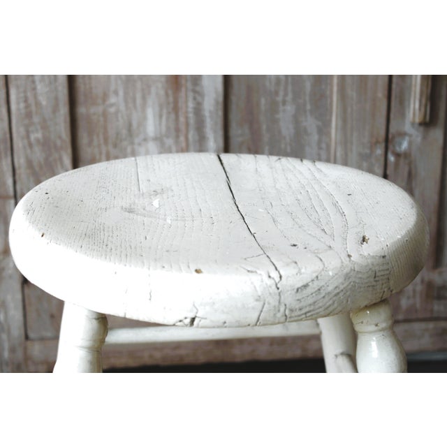 Distressed Carved French Milking Stool | Chairish