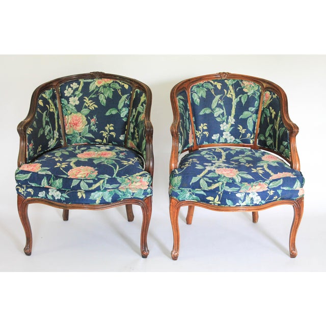 Pair of Floral French Provincial Chairs | Chairish