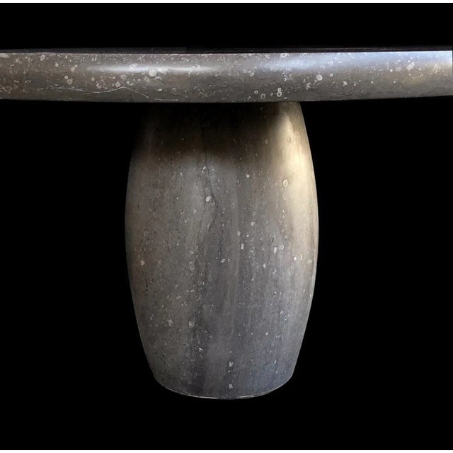 Carved Belgian Bluestone Round Dining/Center Table with Barrel-form ...