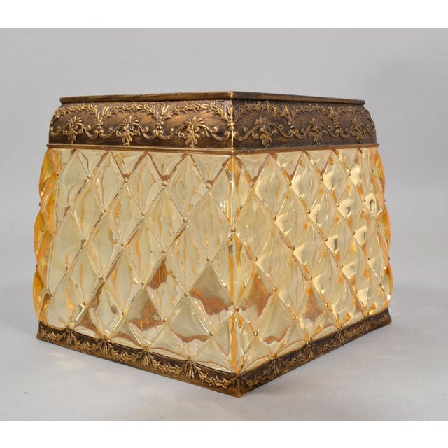 Vintage Gold Resin Lucite Tissue Box Cover | Chairish