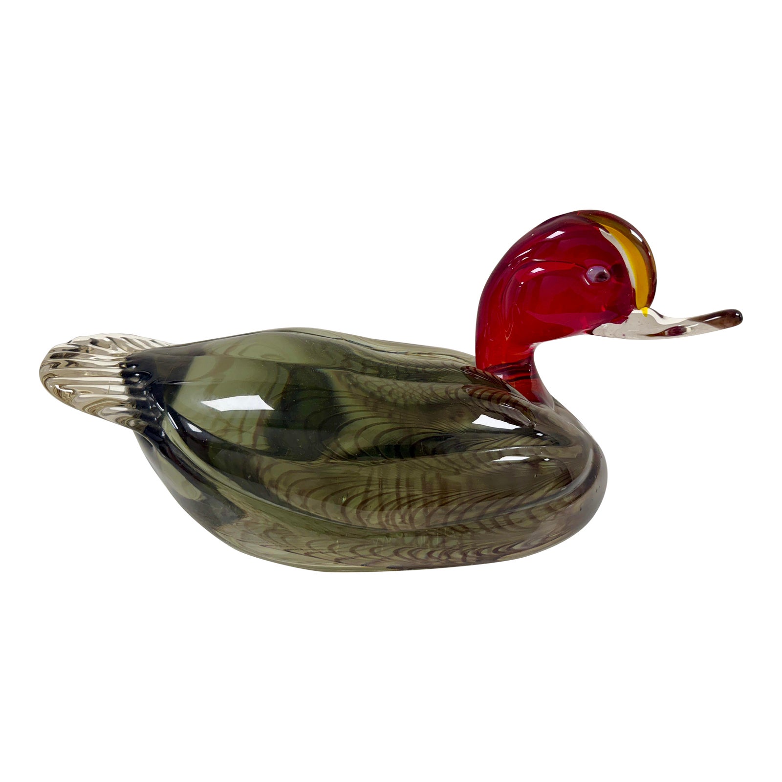 Vintage Signed Gino Cenedese Murano Glass Duck | Chairish