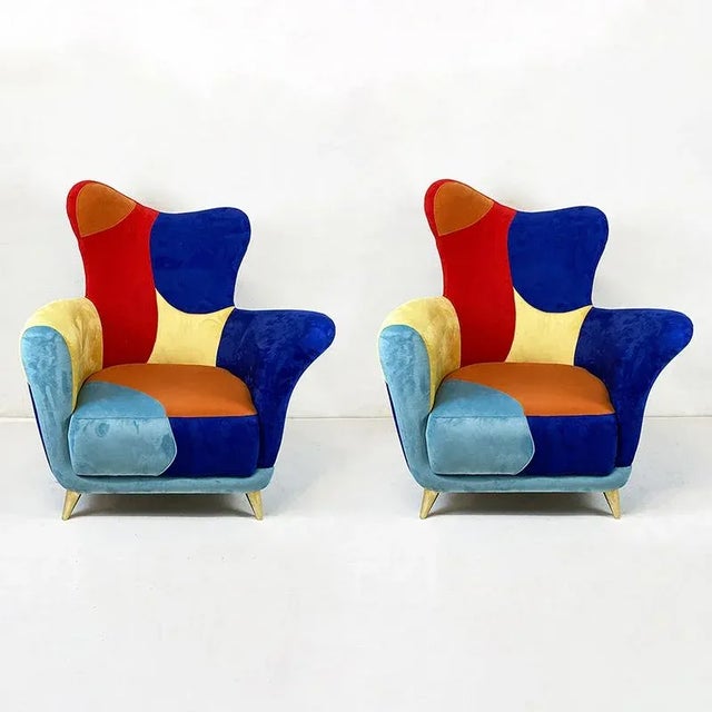 Asymmetrical Armchairs, 1990s, Set of 2 | Chairish