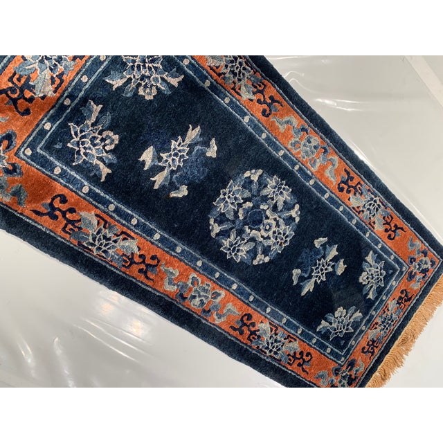 Navy Blue Antique Art Deco Rug 2'1'' X 4'2'' | Chairish