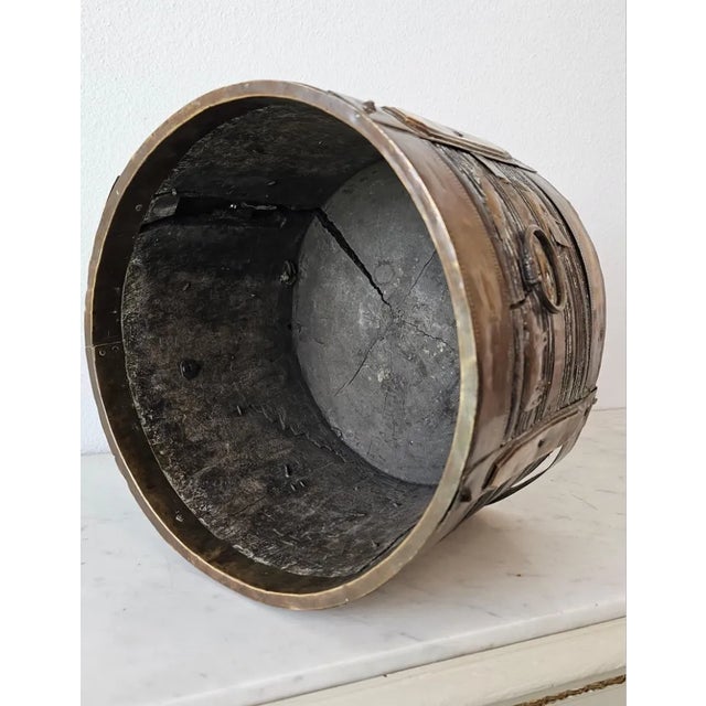 Early 19th Century British Colonial India Brass-Mounted Wood Bucket ...