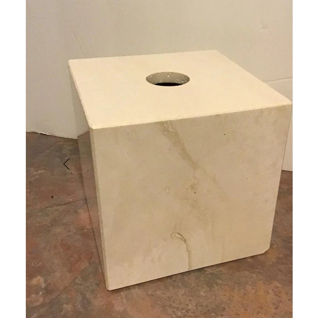 Mid Century Maitland Smith Tessellated Marble Stone Tissue Box & Waste ...