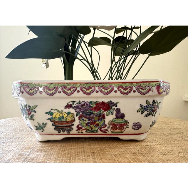 Vintage Joey Bonhage Attrib Tole Potted Flowers in Jardiniere | Chairish