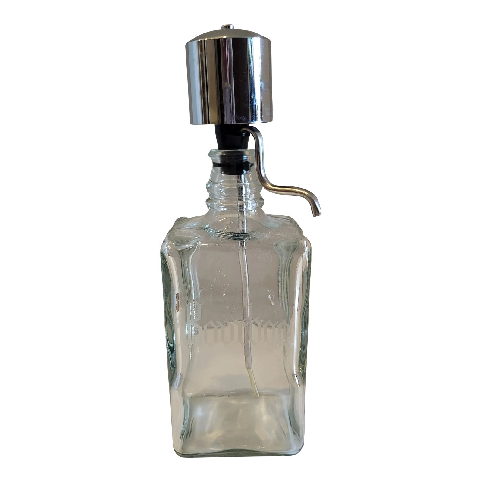 Vintage Glass Pump Bourbon Decanter | Chairish