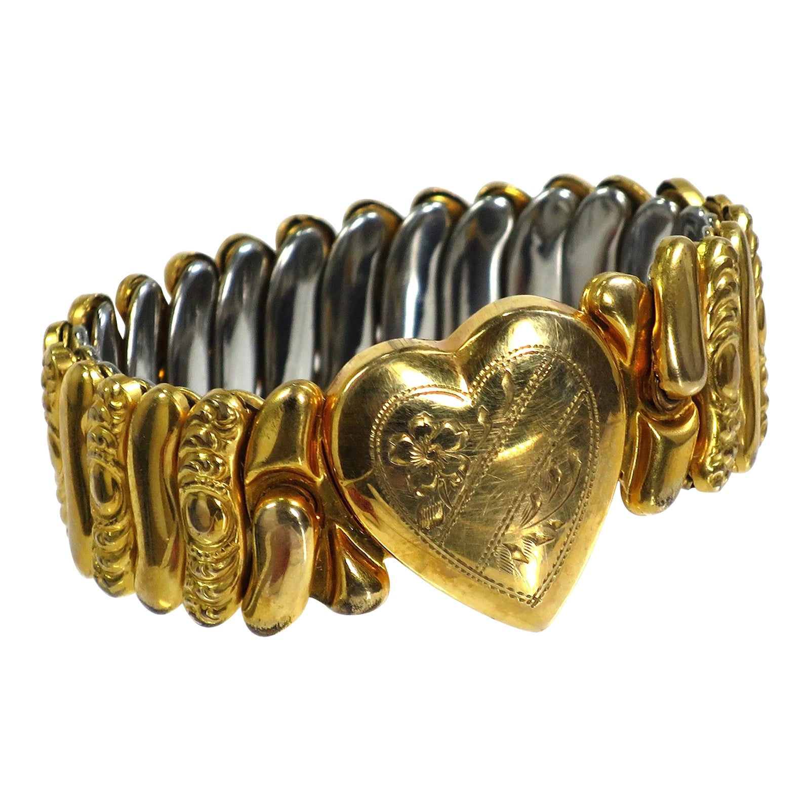 Vintage 1930s Sweetheart Expansion Bracelet | Chairish