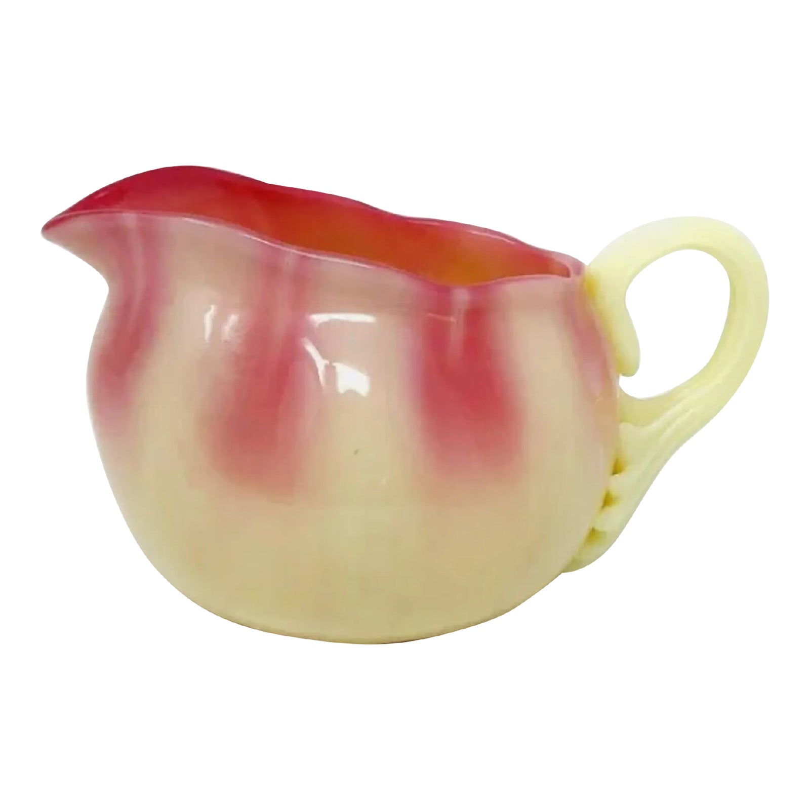 Mid 20th Century Pairpoint Ribbed Glossy Burmese Glass Creamer | Chairish