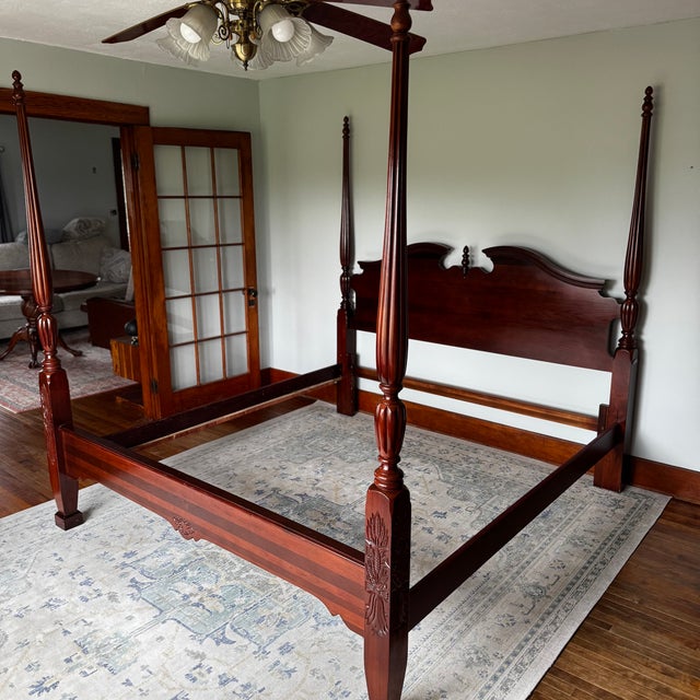 Carved Cherry Wood Four Poster Rice Bed, Kincaid Furniture Limited ...