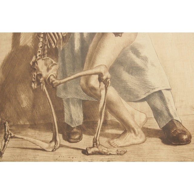 Art Deco "Physician Struggling with Death" Etching, After Ivo Saliger ...