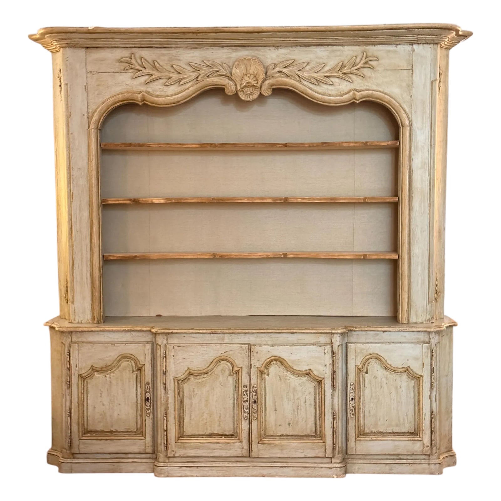 Mid 20th Century Custom Country French Breakfront Cabinet in Painted ...