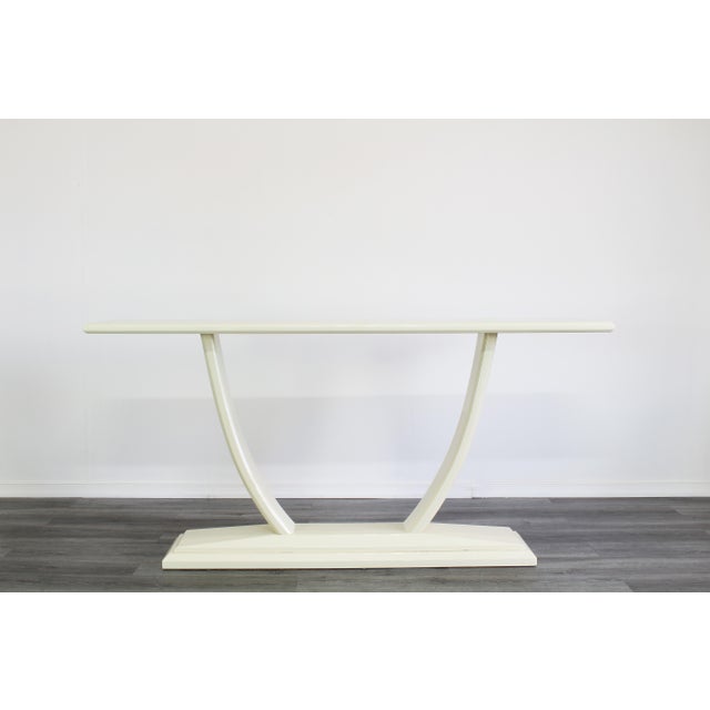 Arch Deco Style Curved Lacquered Console Table | Chairish