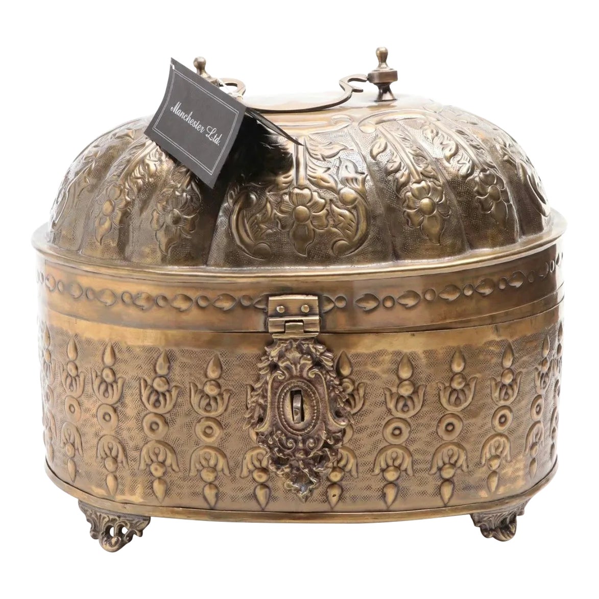 Ornate Brass Casket or Table Box | Chairish
