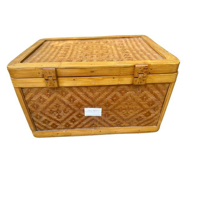 1970s Vintage Handcrafted in Shanghai Woven Bamboo Nesting Storage ...