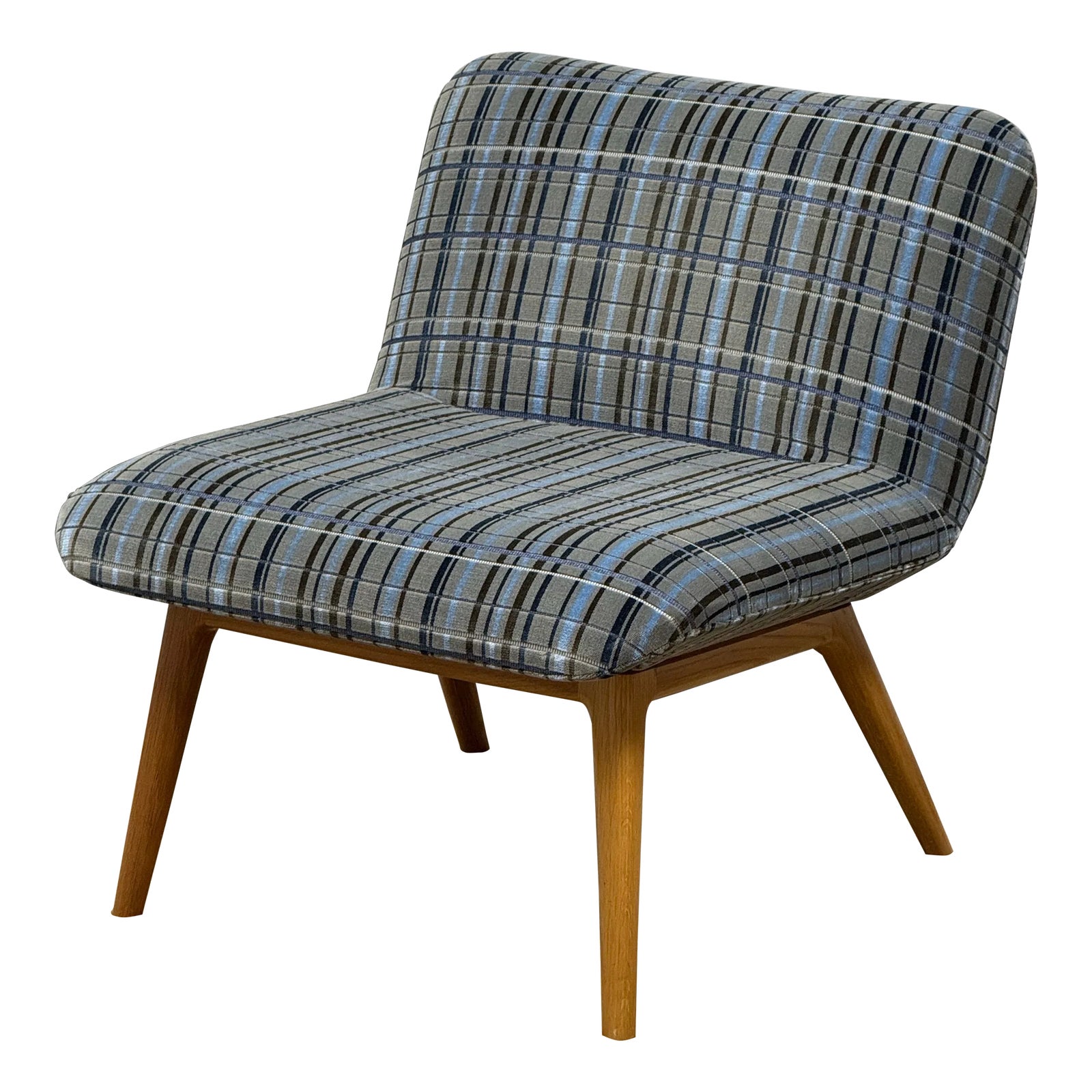 H B F November Wood Base Lounge Chair | Chairish