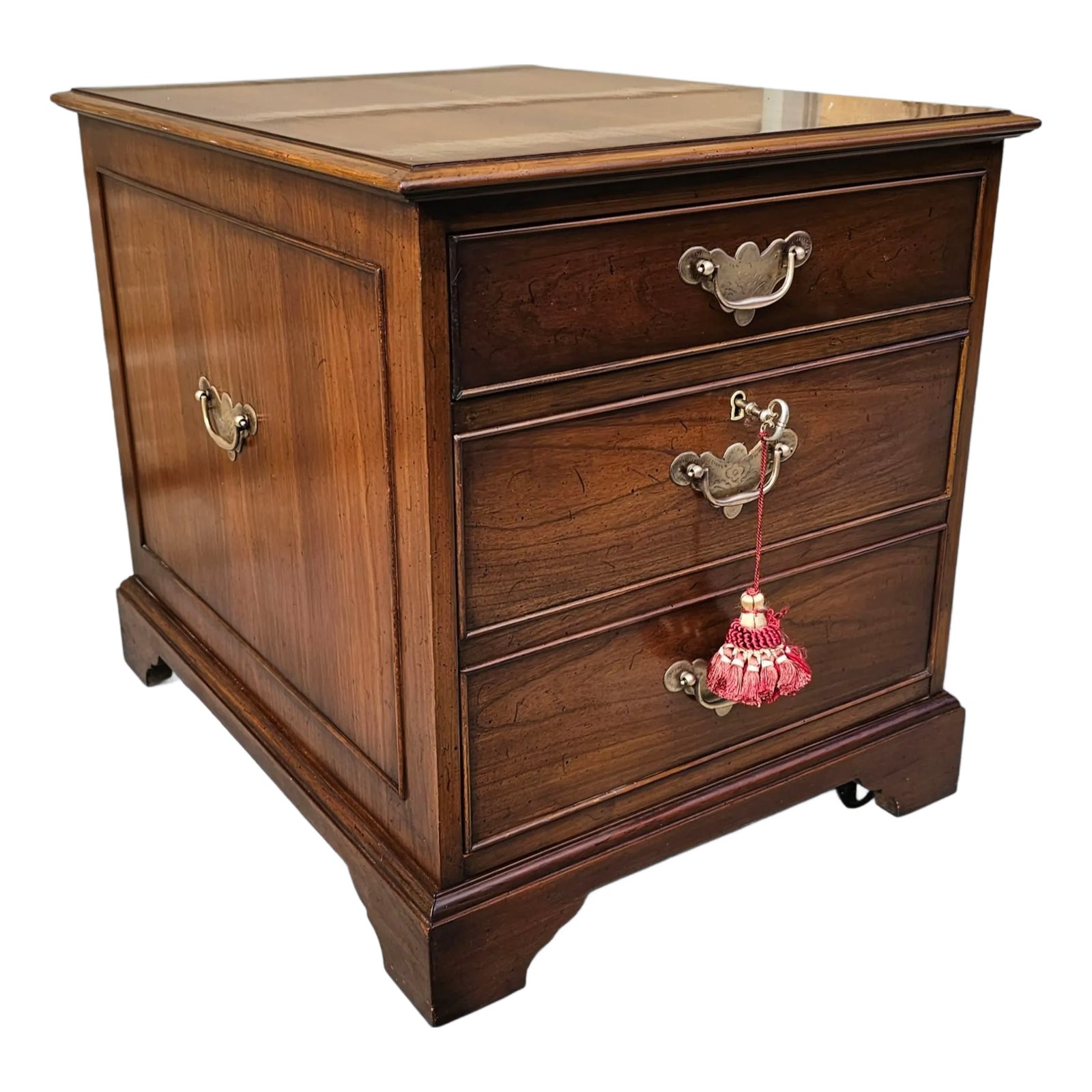 Vintage Hekman Side Table/File Cabinet | Chairish