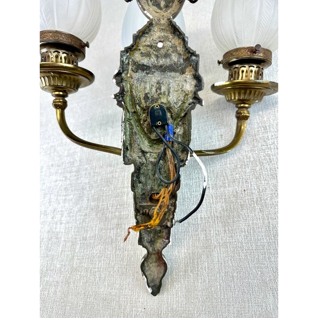 Antique French Victorian Style Bronze Wall Sconces | Chairish