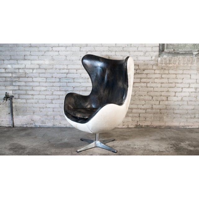 Restoration Hardware Copenhagen Cowhide & Leather Swivel Chair | Chairish