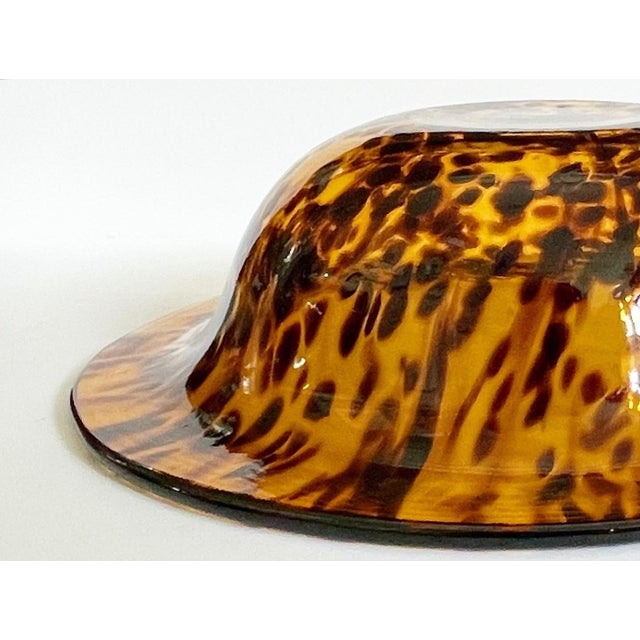 Large Vintage Tortoise Glass Bowl | Chairish