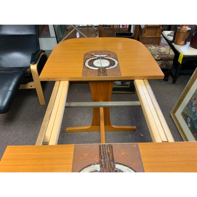 1970s Mid Century Danish Teak Tile Inlay Dining Table by Gangso Mobler ...