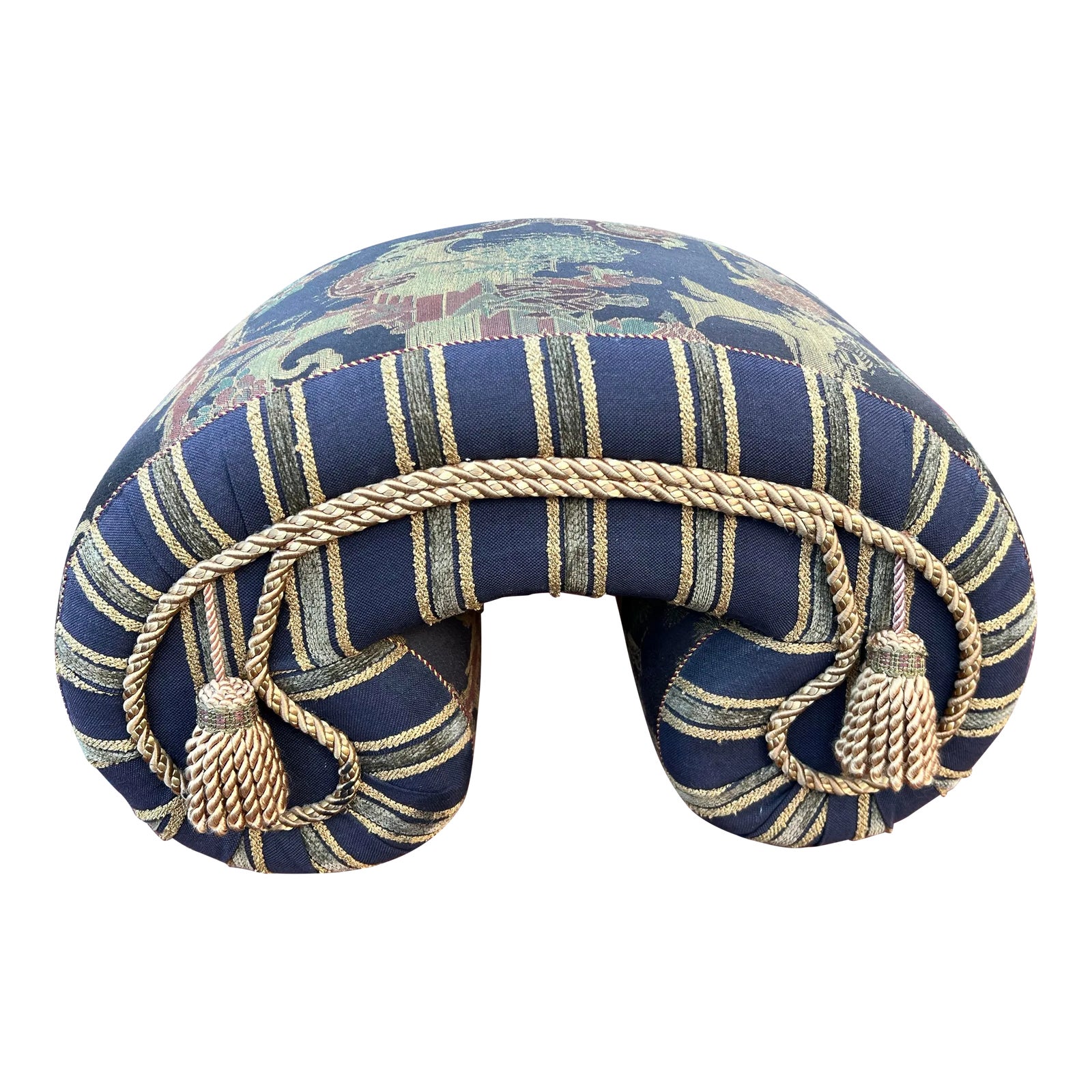 1980s Postmodern Chinoiserie Scroll Footstool | Chairish