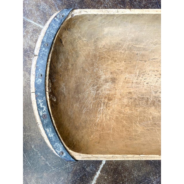 19th Century Large Bread Bowl With Iron Brackets | Chairish
